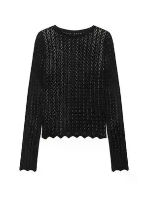 Saint Laurent Openwork Long-sleeve Top