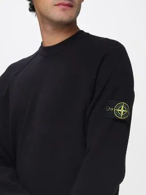 Stone Island Light Raw Hand Organic Cotton Knit Crewneck Jumper - Blue