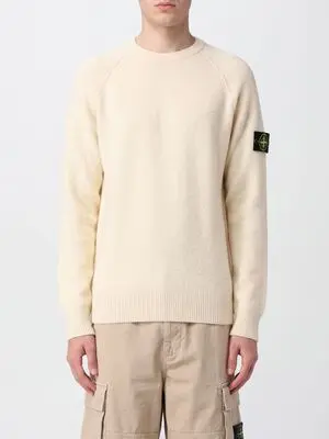 Stone Island Stone Island Light Raw Hand Organic Cotton Knit Crewneck Jumper Ivory