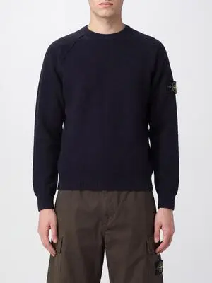 Stone Island Light Raw Hand Organic Cotton Knit Crewneck Jumper - Navy