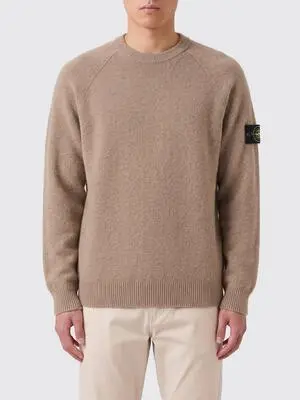 Stone Island Light Raw Hand Organic Cotton Knit Crewneck Jumper - Sand
