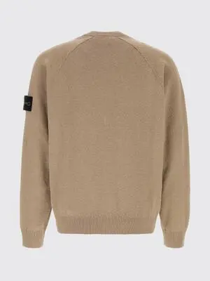 Stone Island Light Raw Hand Organic Cotton Knit Crewneck Jumper - Sand