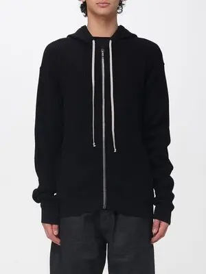Rick Owens Virgin Wool Hooded Cardigan - Black