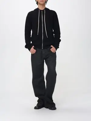 Rick Owens Virgin Wool Hooded Cardigan - Black