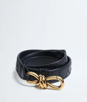 BOTTEGA  VENETA Andiamo Leather Belt - Midnight