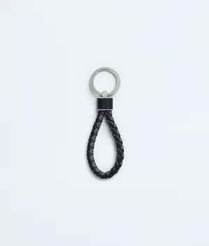 Bottega Veneta Intreccio Key Ring - Midnight/basalt