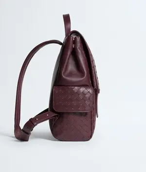 Bottega Veneta Intrecciato Leather Backpack - Deep Mahogany