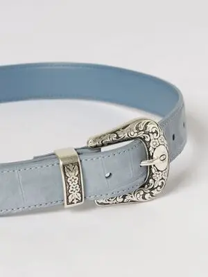 ORTIGNI Leather Belt - Gnawed Blue