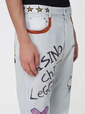 Moschino Regular Fit Jeans In Printed Denim