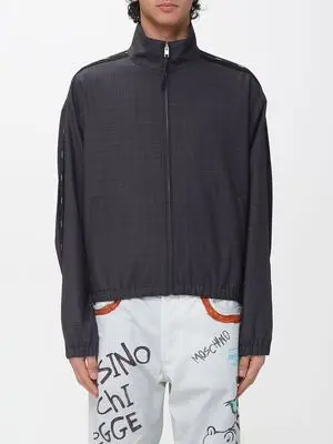 Moschino Virgin Wool And Polyester Bomber Jacket - Grey