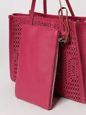 GIANNI CHIARINI Perforated Leather Tote Bag - Fuchsia