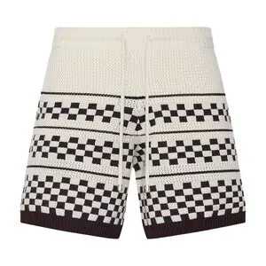 Amiri Checkered Mesh Short 'alabaster - White