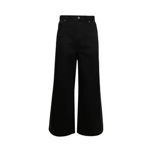 Alexander Wang Surge Low Rise Wide Leg Jean With Partial Coating 'faded - Black