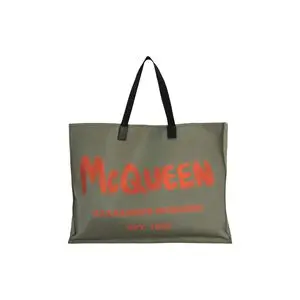 Alexander McQueen Graffiti Logo Tote 'military - Green
