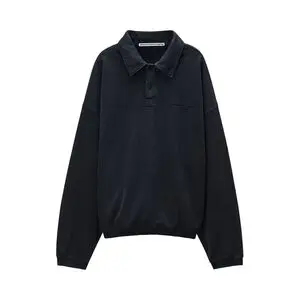 Alexander Wang Long-sleeve Polo Shirt 'washed - Black