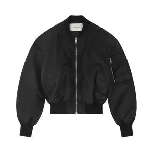 ENTIRE STUDIOS Cropped Broad Bomber 'oil - Black
