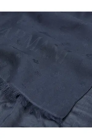 Emporio Armani Modal-blend Jacquard Stole With All-over Eagle