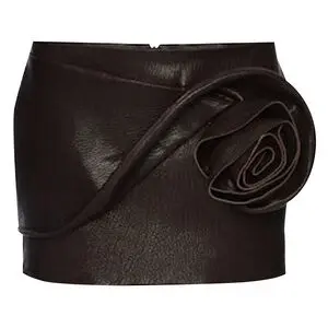 Magda Butrym Leather Skirt 'dark