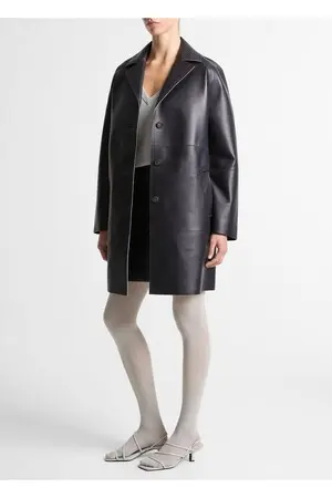 Vince Bonded Leather Coat
