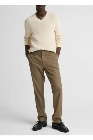 Vince Owen Athletic Linen-cotton Extended-tab Pant - Red