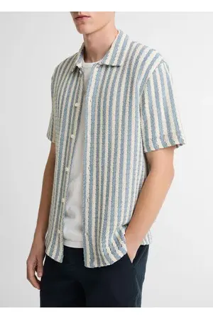 Vince Beach Italian Cotton-Blend Shirt - Blue