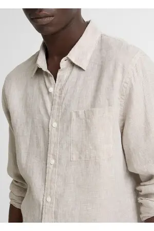 Vince Houndstooth Linen Shirt