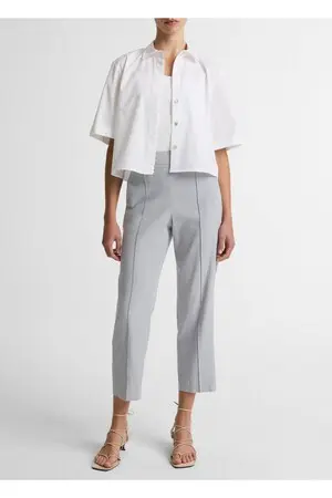 Vince Grace Mid-rise Linen-blend Pull-on Pant