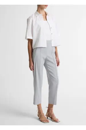 Vince Grace Mid-rise Linen-blend Pull-on Pant