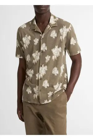 Vince Roses Cotton Button-Front Shirt - Red