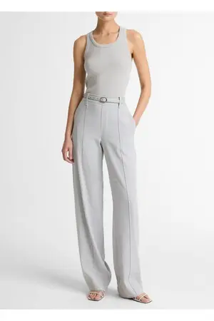 Vince Joan High-rise Linen-blend Pull-on Pant - Red