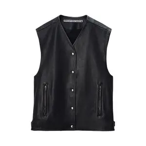 Alexander Wang Boxy Moto Vest - Black