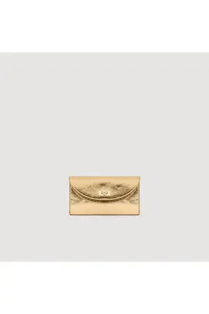 Sandro Metallic Leather Clutch