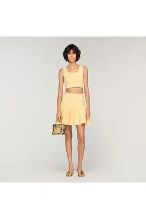 Sandro Knit Crop Top - Yellow