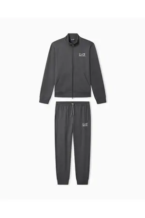 Emporio Armani Visibility Pure Cotton Zip-up Tracksuit - Natural