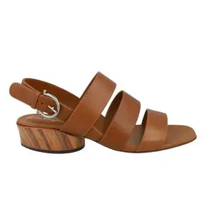 FERRAGAMO Wmns Trezze Slingback Sandal - Brown