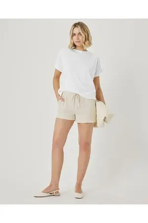 Splendid Rebecca Shirred Tee - White