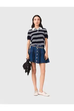 Maje Short Denim Skirt