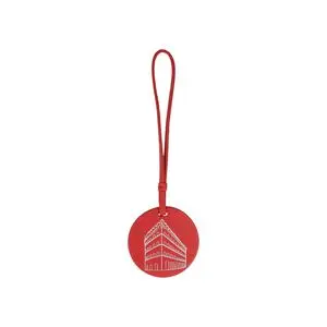 FERRAGAMO Embossed Palazzo Spini Feroni Leather Charm - Red