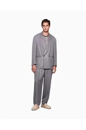 Giorgio Armani Cupro Chevron Double-breasted Suit