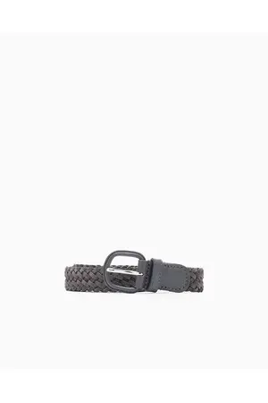 Giorgio Armani Woven Suede Belt - Natural