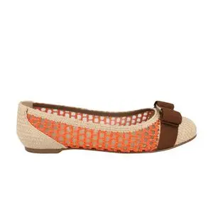 FERRAGAMO Varina Raffia Ballet Flats