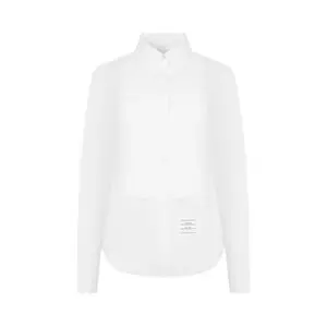Thom Browne Plisse Bib Button Down Poplin Shirt