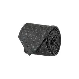 Gucci Horsebit Silk Jacquard Tie /dark Grey - Black