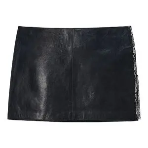 Alexander Wang Low-rise Leather Mini Skirt - Black