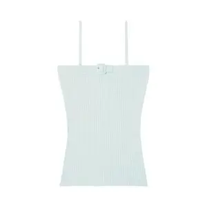 COURREGES Buckle Rib Knit Top 'light Mint