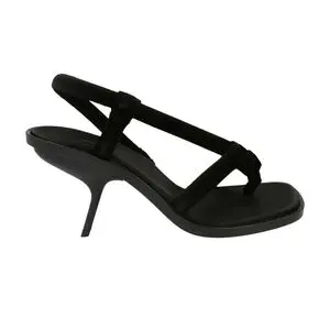 FERRAGAMO Wmns Fluer Velvet Sandal - Black