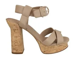 FERRAGAMO Wmns Ain Cork Platform Sandal 'beige - White