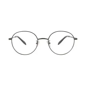 Alexander McQueen Round-frame Metal Optical Frames 'ruthenium/transparent - Silver