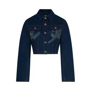 Jean Paul Gaultier Denim Jacket With "trompe L'oeil" Print 'vintage - Blue