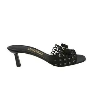 FERRAGAMO Wmns Glo Lace Mule - Black